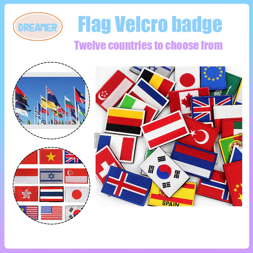 Flag Patches Velcro Asian Countries China Hong Kong Singapore Indonesia ...