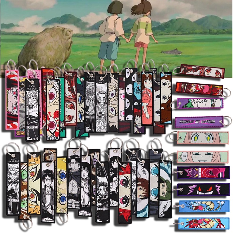 50 styles of anime embroidered keychains souvenirs, backpacks pendants ...