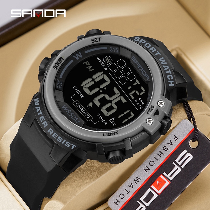 SANDA's Popular Military Industry Large Screen Fashion Simple Watch ...