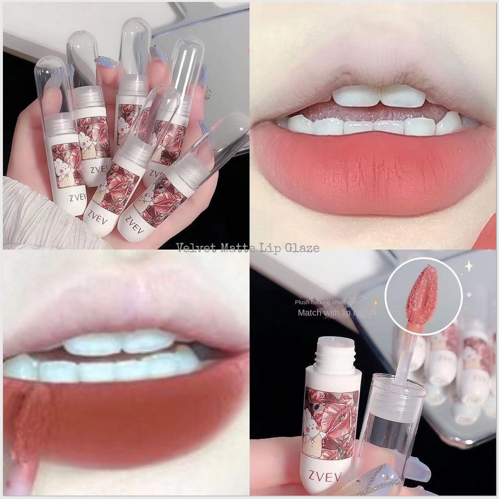 COD retro water light lip glaze cartoon rabbit velvet matte lip glaze ...