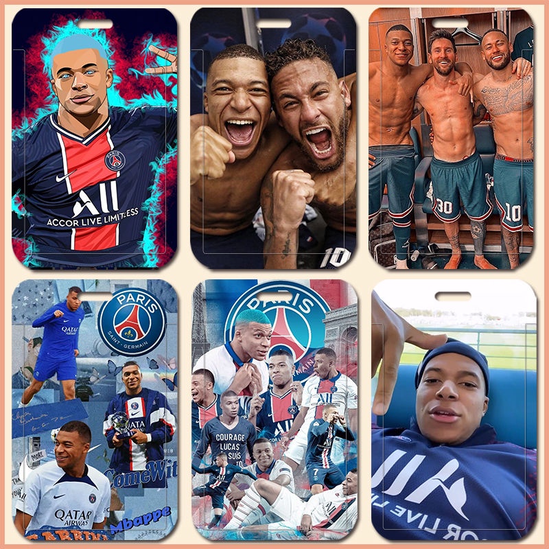 Football Star Kylian Mbappe DIY Name Tags Student School ID Card Holder ...