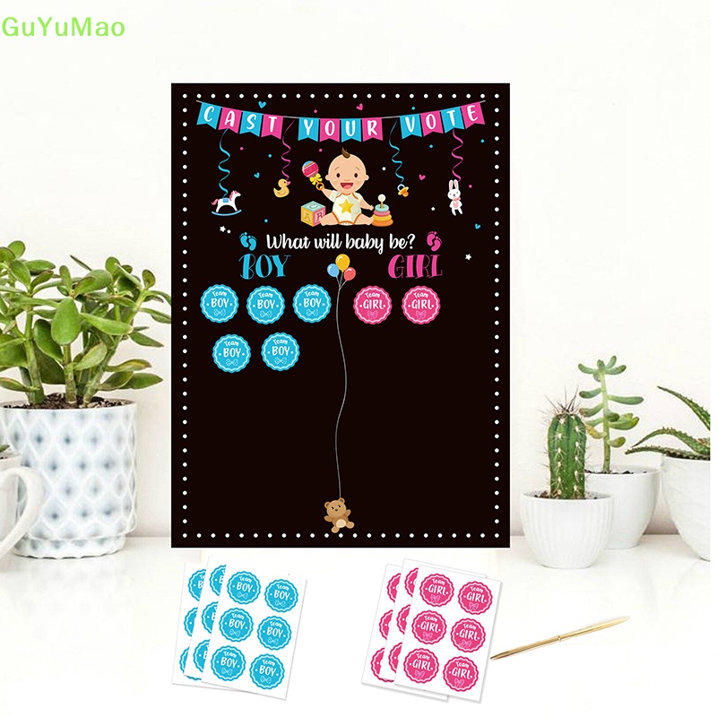 [cxGUYU] Boy or Girl Gender Reveal Vog Game Poster Board with Stickers ...