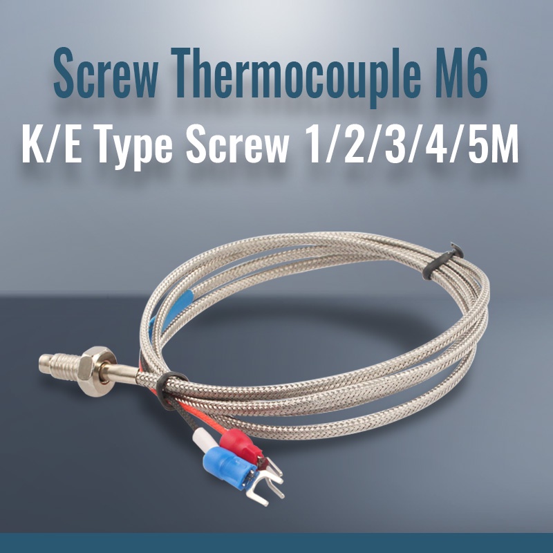 Thermocouple Thread M6 Screw Type K J 1/2/3/4/5m Probe Sensor ...