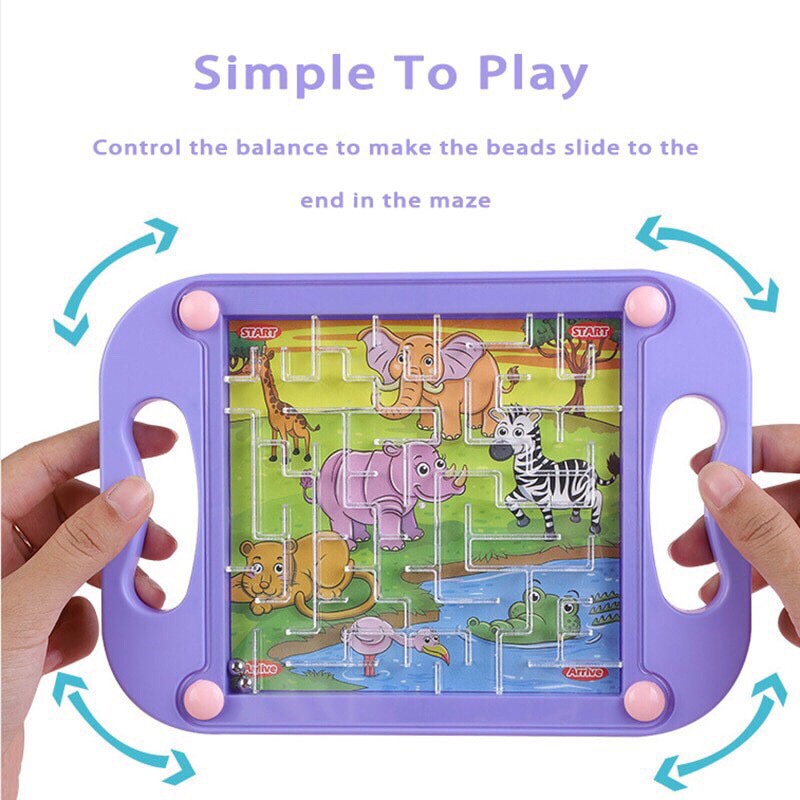 Children 3D Maze Educational Toy Baby Balance Ball Maze Board Puzzle ...