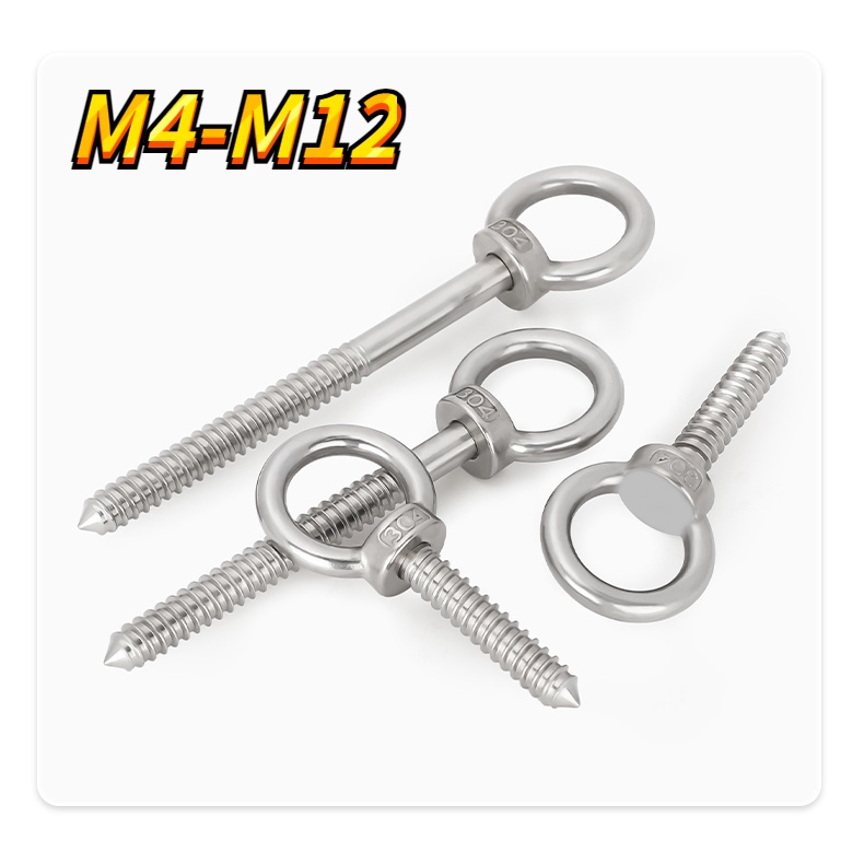 304 Stainless Steel Ring Screw Ring Lamp Hook with Ring Self-Tapping ...