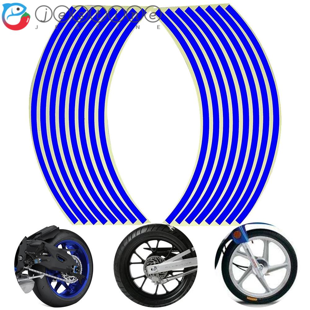 JESTINE Motorcycles Wheel Sticker Auto Decals For Kawasaki Reflective ...
