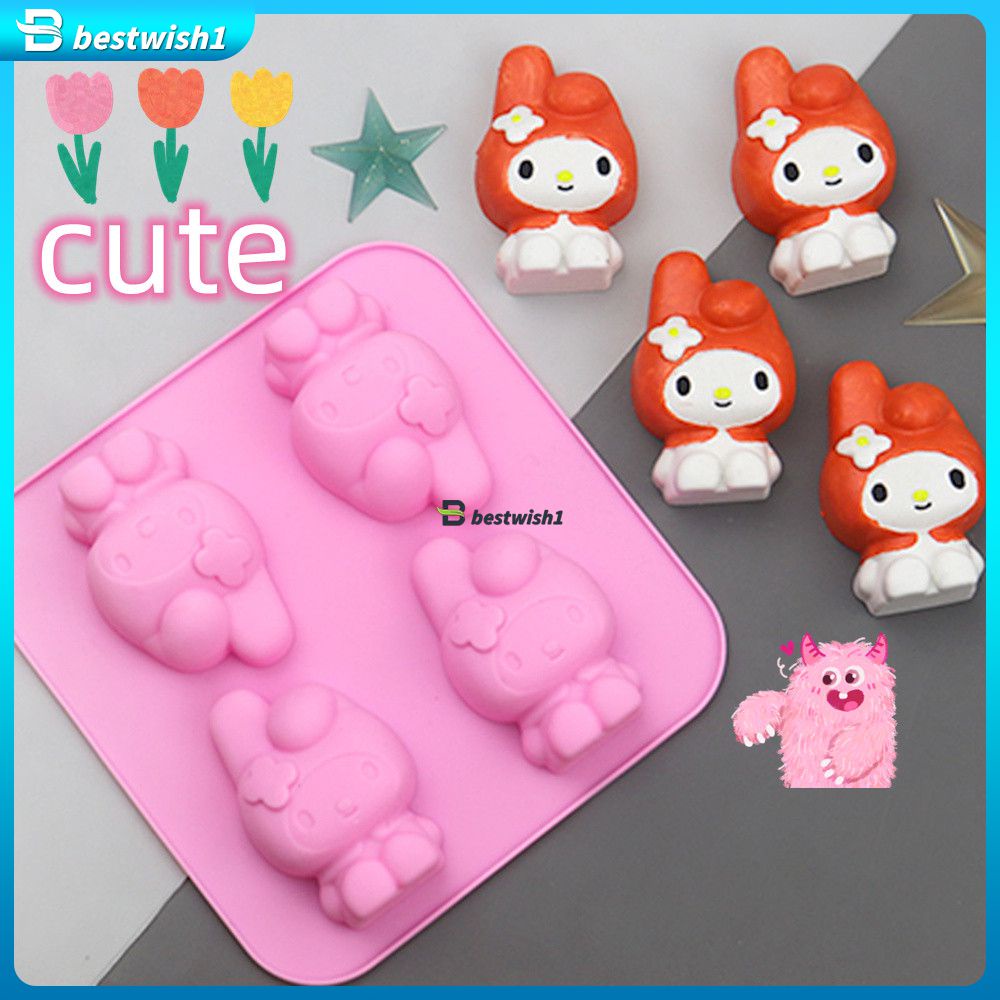 Cartoon Silicone Mold 4 Sanrio Cinnamoroll Melody Hello Kitty Shape Diy Snack Baking Mold ...