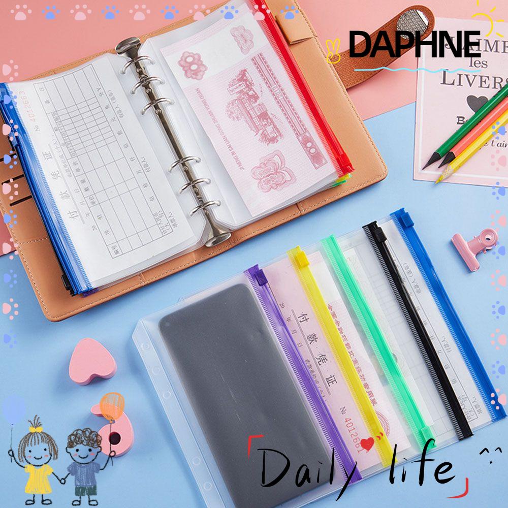 DAPHNE Binder Pockets PVC Clear Document Filing Bags Loose Leaf Bags 6 ...