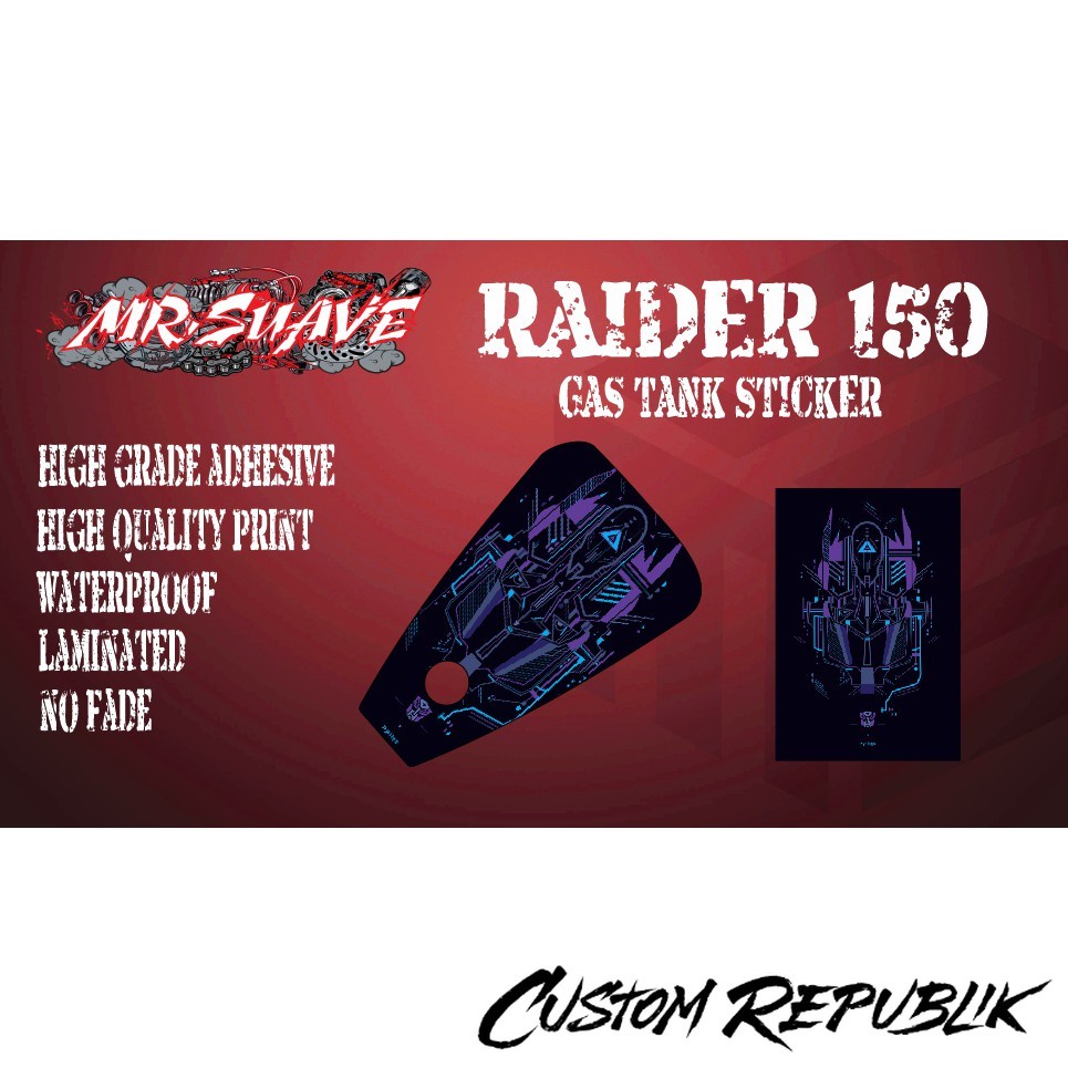 Raider 150 Carb Gas Tank Sticker (Autobots) | Shopee Philippines