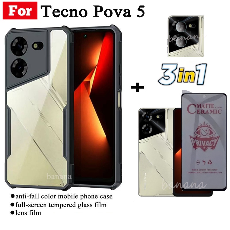 3in1 Tecno Pova 5 Shockproof Phone Case for Tecno pova5 pova 5 Anti Spy ...