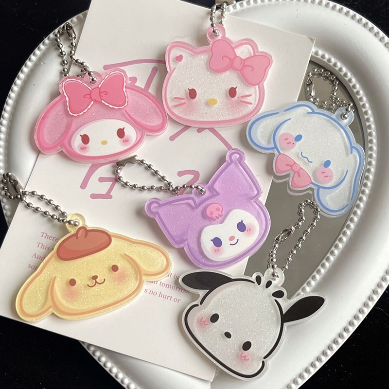 Cute Keychain Pretty Key Chains Kuromi Cinnamoroll Acrylic Cartoon ...
