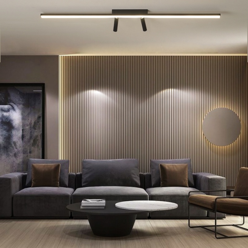 Modern Led Track Ceiling Lamp Strip Spotlight Living Room Background ...