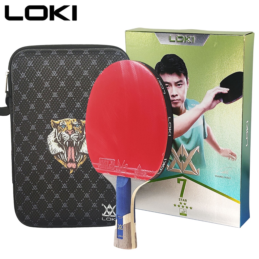 LOKI 7 Star Table Tennis Racket 5 Wood Offensive Ping Pong Bat Sticky ...