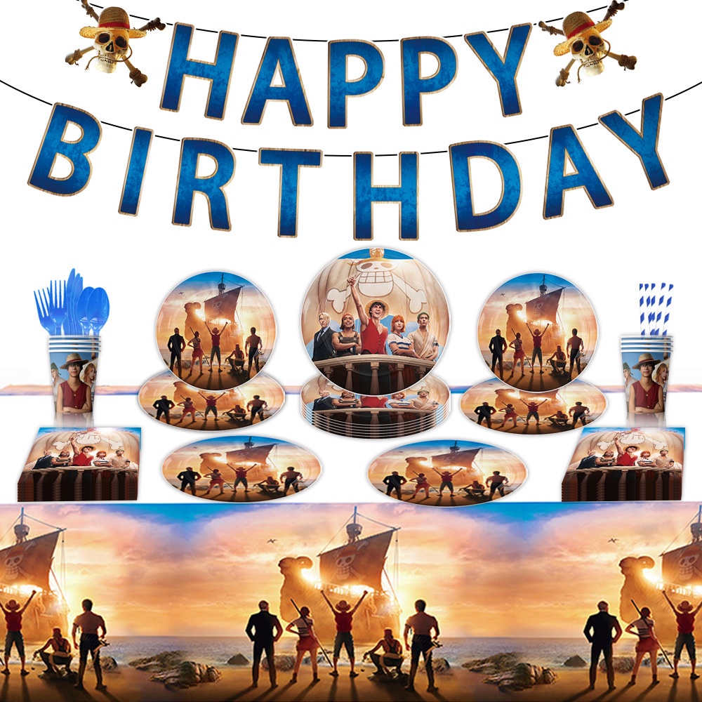 One Piece Theme Movie Party Disposable Tableware Live Version Luffy ...