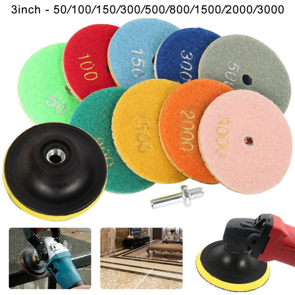 3Inch Set Stone Tiles 50-3000# 8*8cm Buffing Chamfering Diamond Kit ...