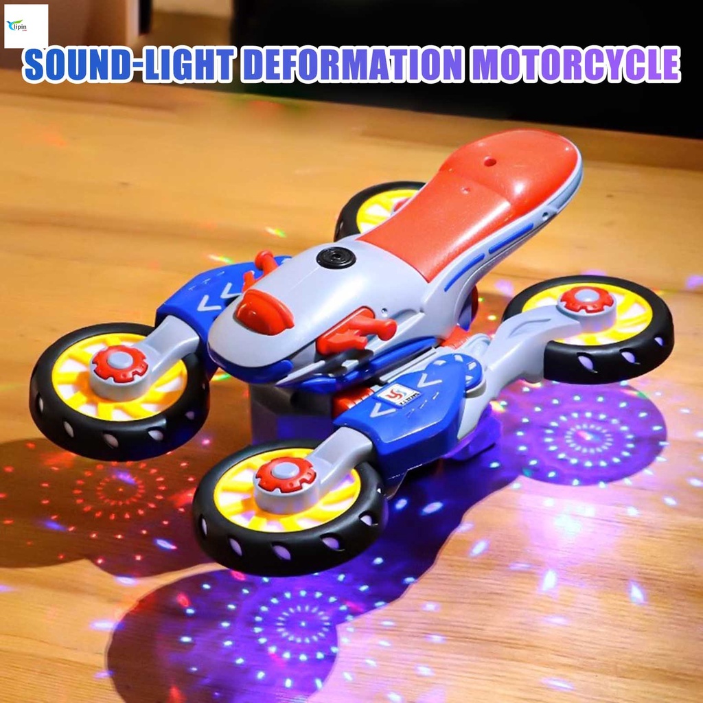 Electric Stunt Motorcycle Toy with Sound Light Fun 360 Degree Rotation ...