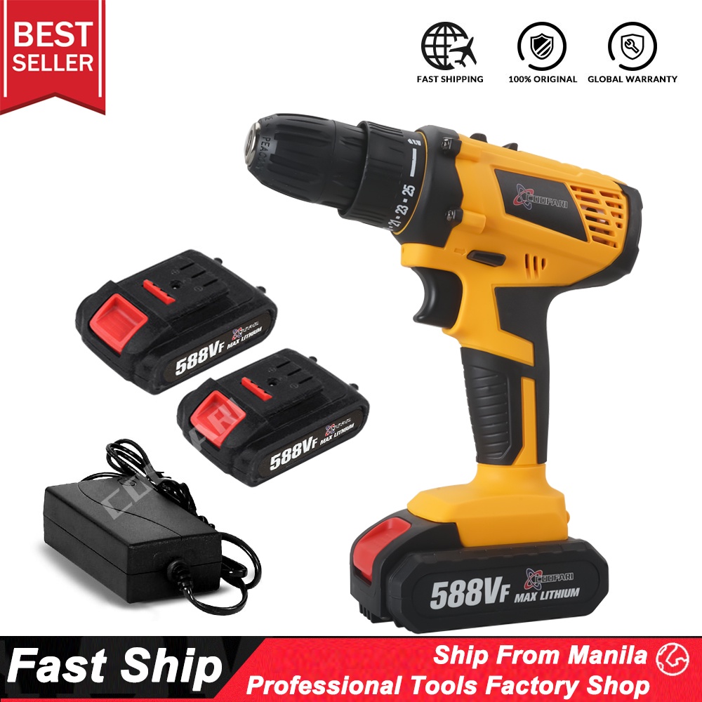 COOFARI 588VF Impact Drill Set Cordless Hand Drill Set Electric ...