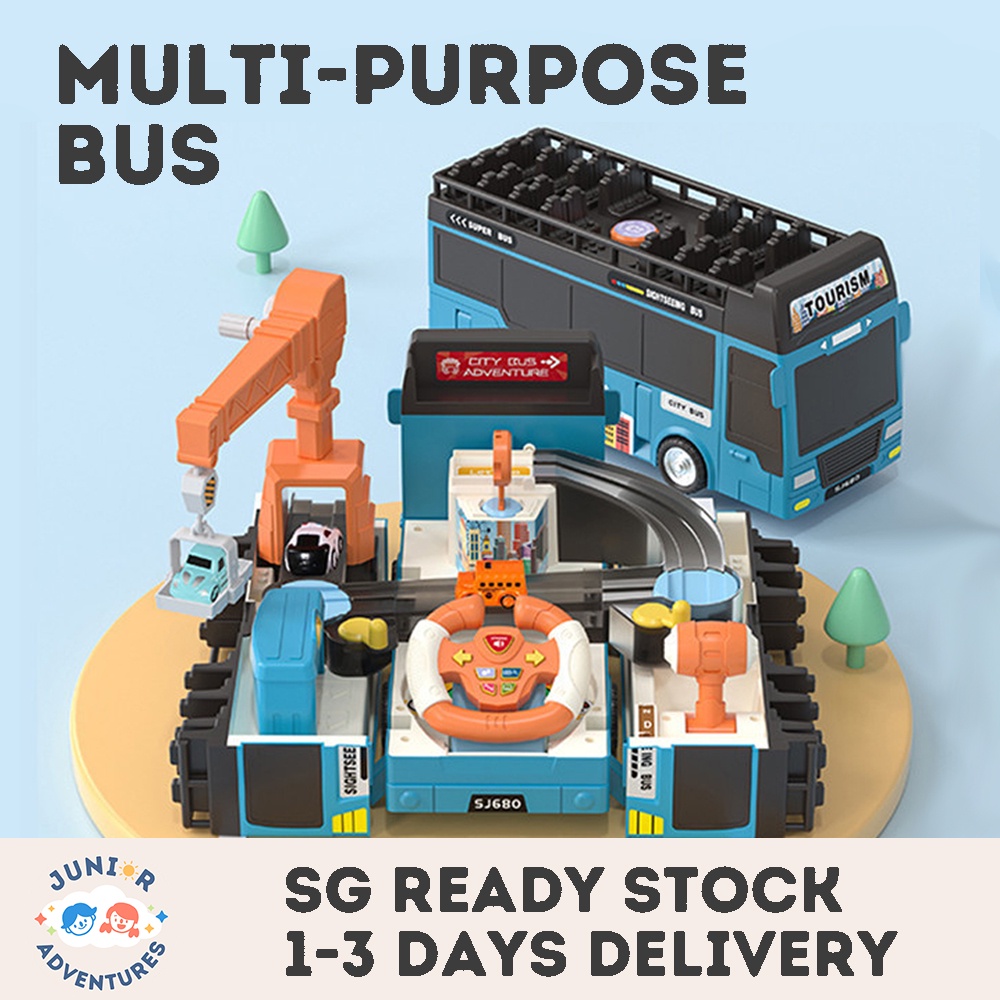Bus Toy with Sound and Light Simulation Steering Wheel Gear Toy ...