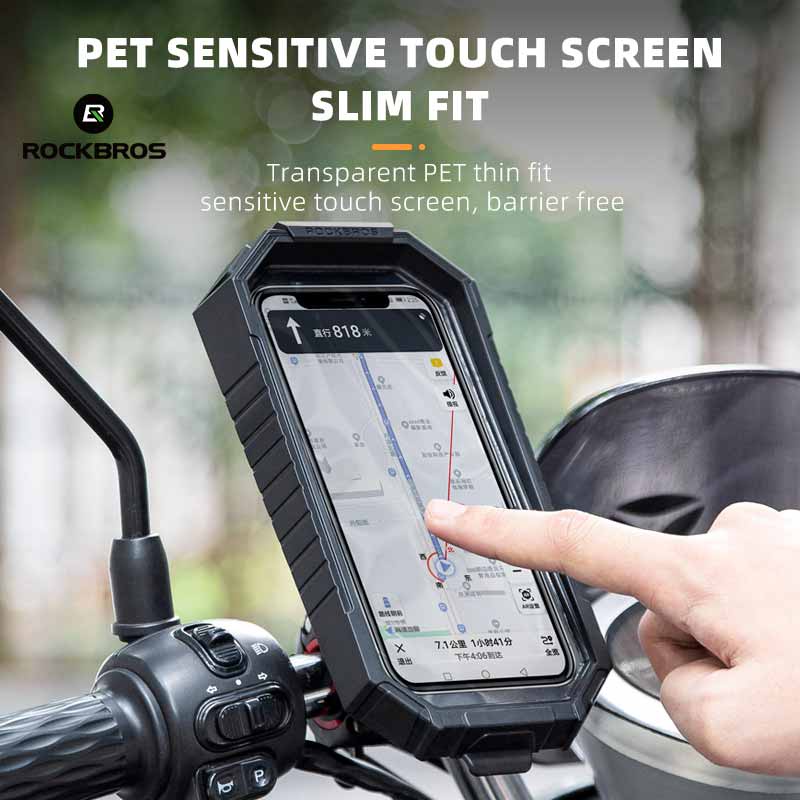 ROCKBROS 360° Bicycle Phone Holder Waterproof Rotatable Electric Bicycle Motorcycle Phone Case ...