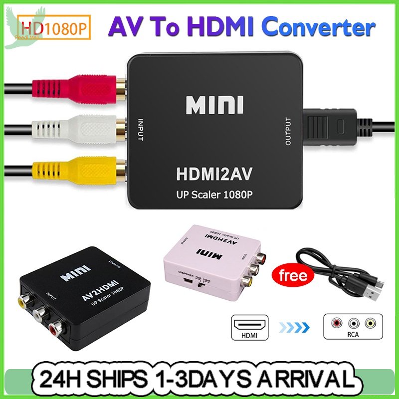 AV To HDMI Converter RCA to HDMI 1080P AV2HDMI Adapter RCA AV/CVSB L/R ...