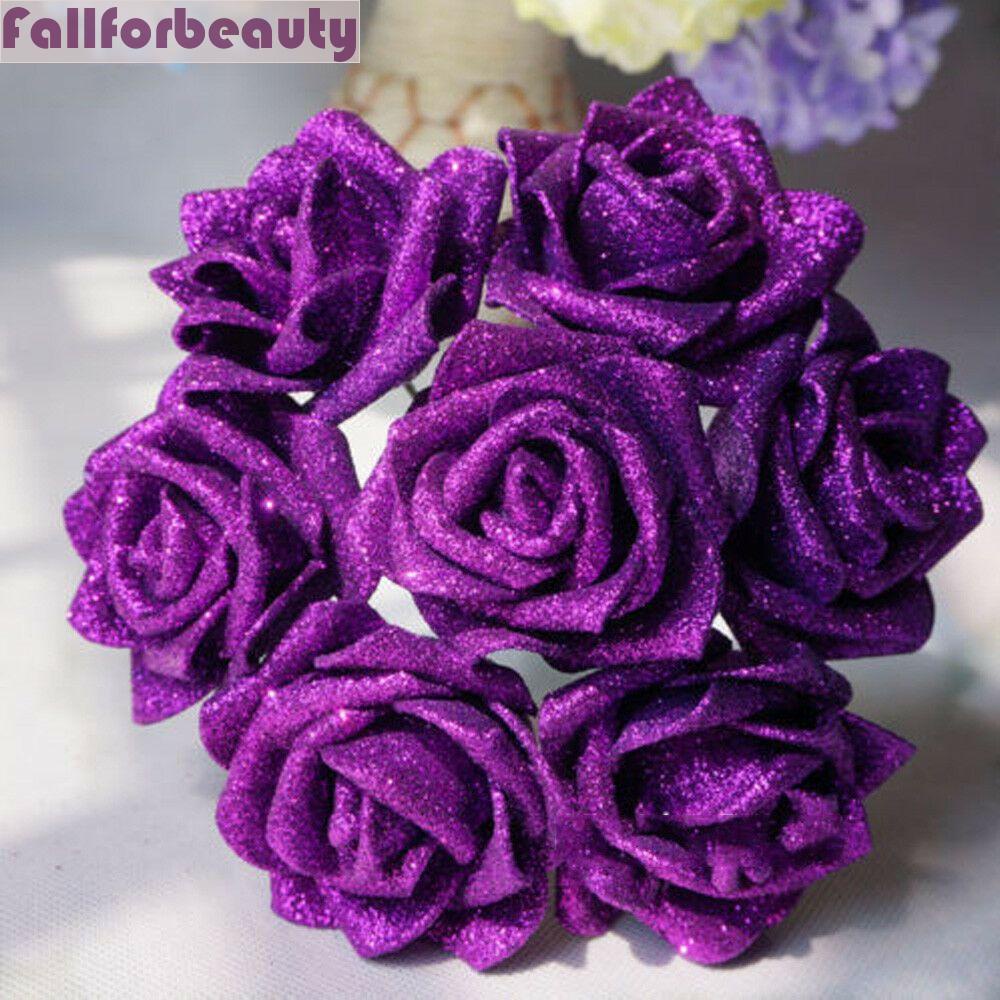 CARRI 10pcs Artificial Roses DIY Decoration Foam Roses 6cm Blue Roses ...