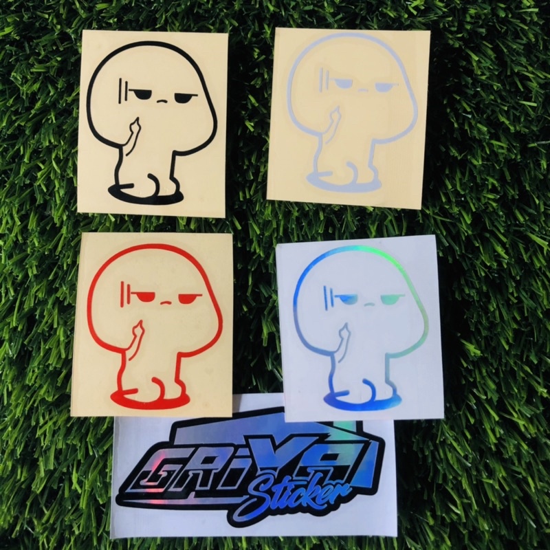 CUTE ANIMATED MIDDLE FINGER STICKER VIRAL STICKER cutting JDM | Shopee ...