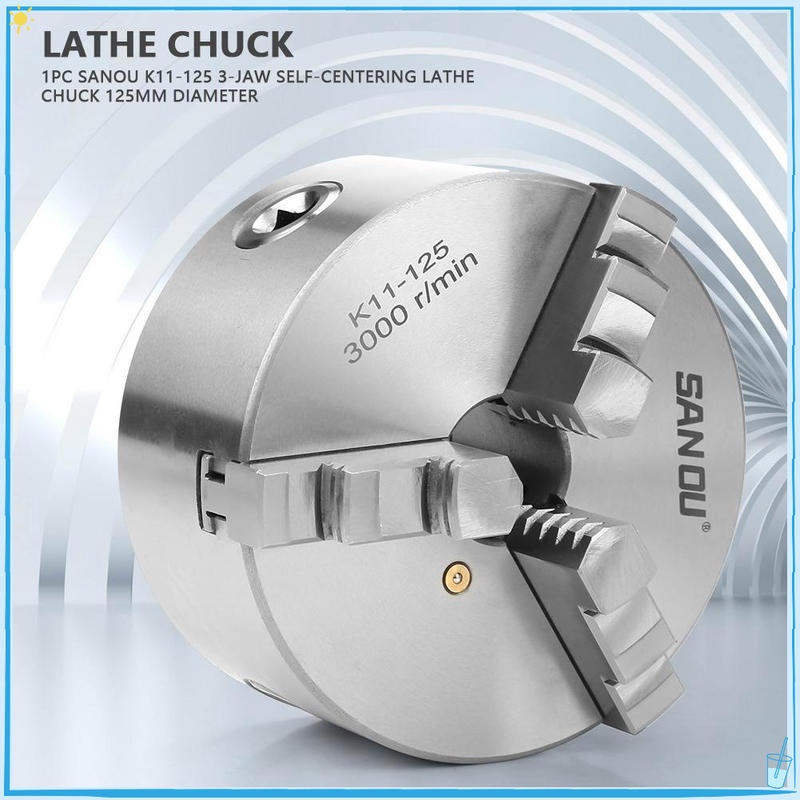 SANOU K11-125 130mm Dia 3-Jaw Self-Centering Lathe Chuck | Shopee ...