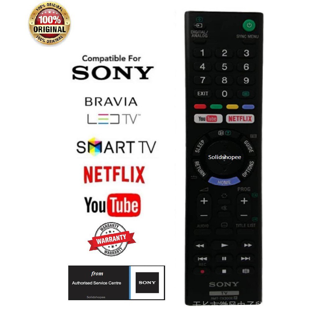 Sony TV remote MODEL RMT-TX300P with Netflix and YouTube | Shopee ...