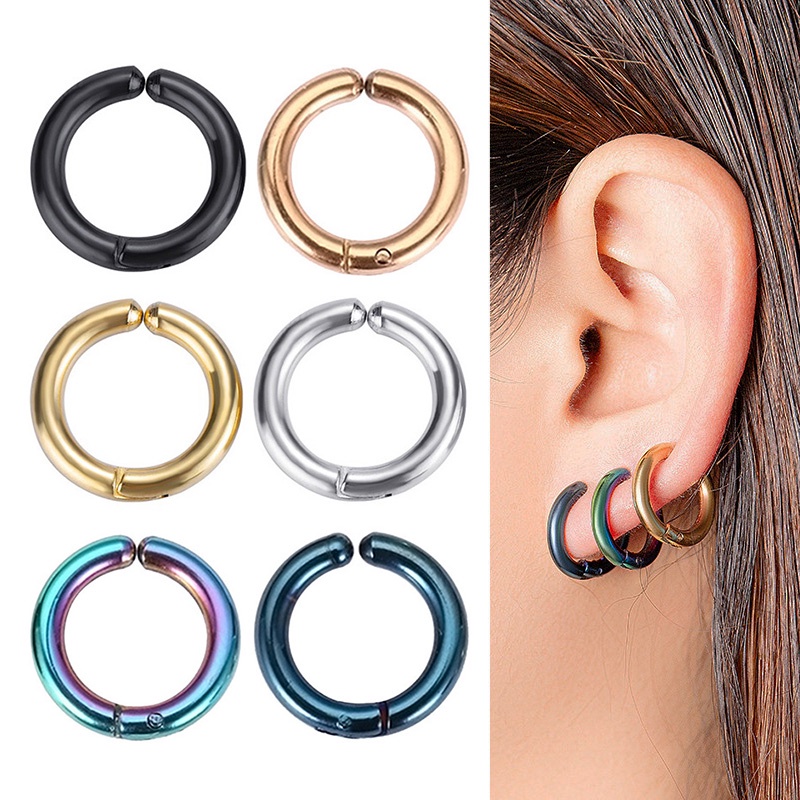 2 pcs Titanium Steel Ear Clip Earrings without ear holes Non Piercing ...