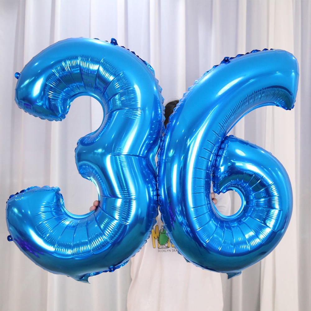 32inch Large Blue Number Balloon Boy PartyNeeds Baby Shower ...