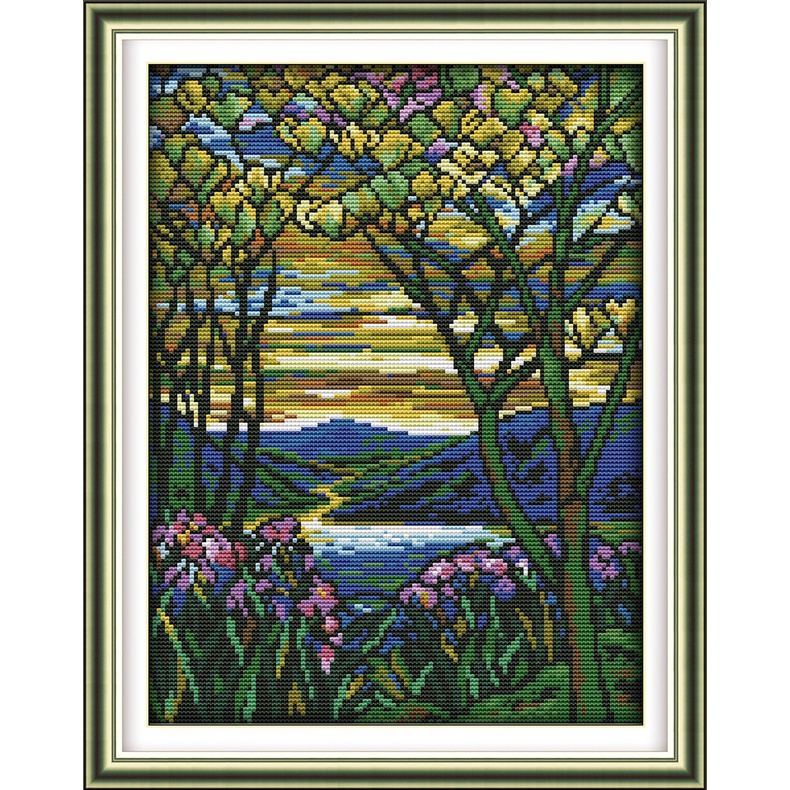Joy Sunday Stamped Cross Stitch Ktis DMC Threads Chinese DIY Needlework ...