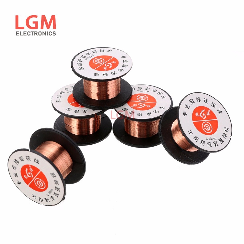 0.1mm Copper Soldering Solder PPA Enamelled Repair Reel Welding Wire Fit for Fly Line Jump Wire ...
