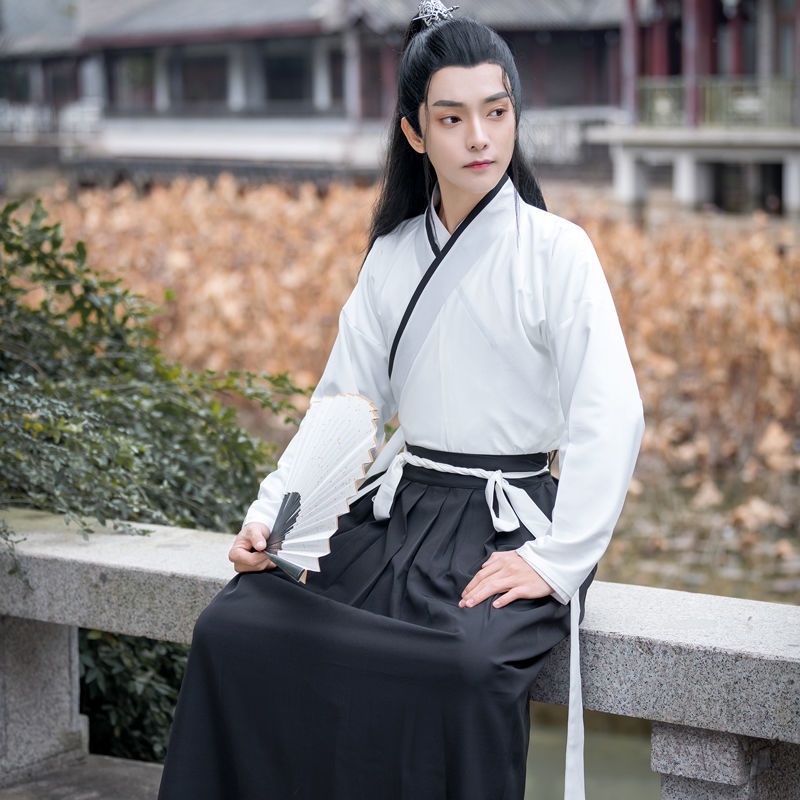new Jinghua original Hanfu men's genuine male chivalrous black student ...