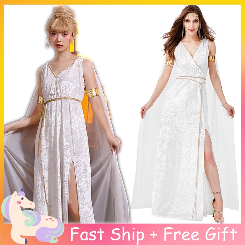 Sexy Greek Goddess Cosplay Costume White Dress For Adults Women Roman ...