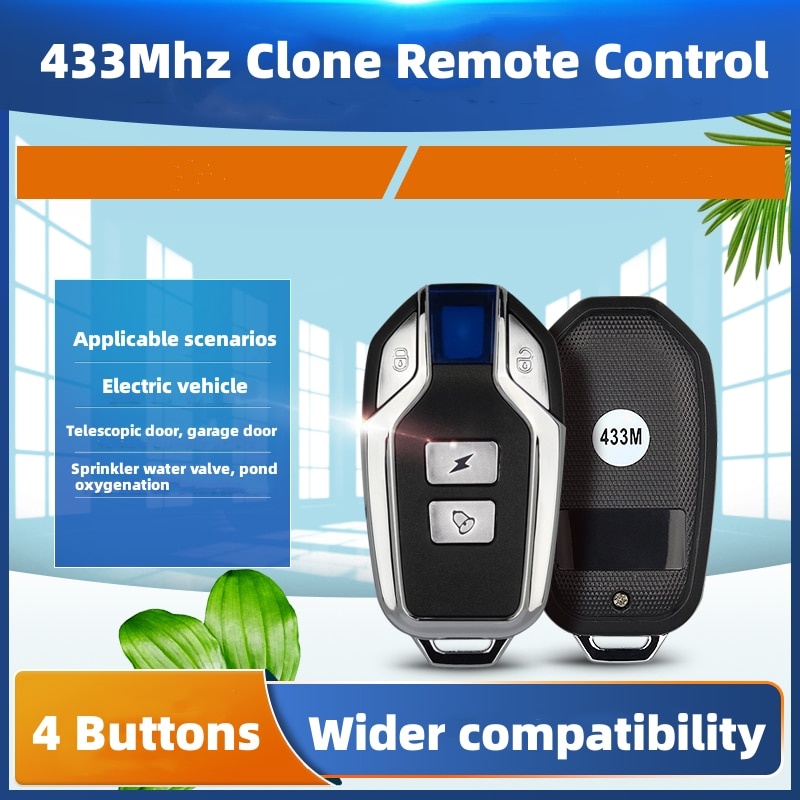 433Mhz 315Mhz Wireless Remote Control 4 Buttons Garage Gate Door Opener Transmitter Duplicator ...
