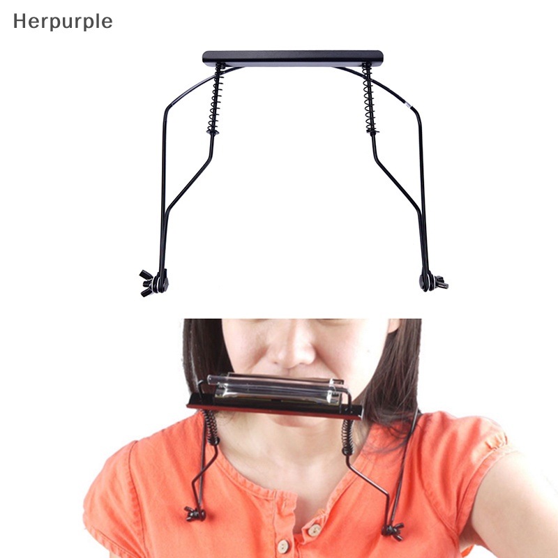Herpurple Adjustable Suitable 10 Hole Harmonica Neck Rack Mount Holder ...