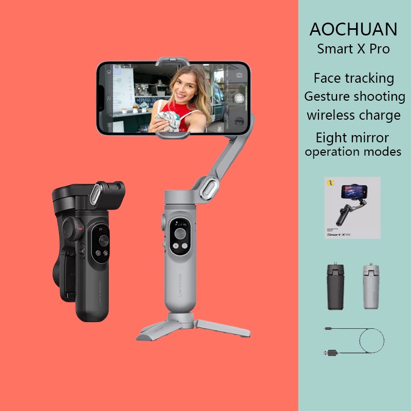 AOCHUAN Smart X Pro 3-axis Foldable Handheld Gimbal Anti Shake Vlog Live Streaming Mobile Phone ...