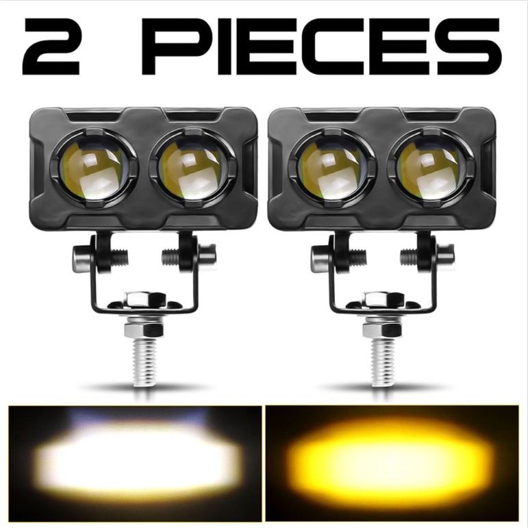 NEW Mini Driving Light for Motorcycle Headlight Fog Lamp Dual Color ...