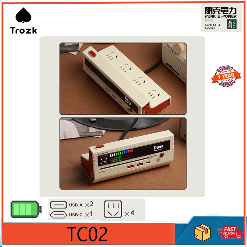 Trozk TC02 20W Red White Machine Power Strip usb Long-Line Socket ...