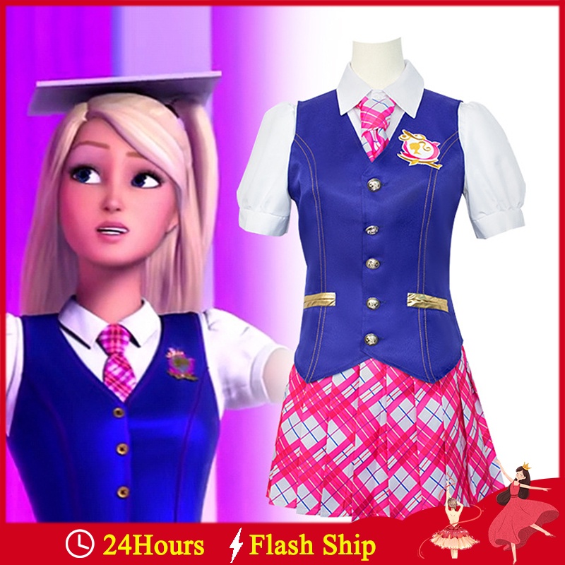 Anime Barbie Princess Charm School Uniform Costume For Women With Crown ...