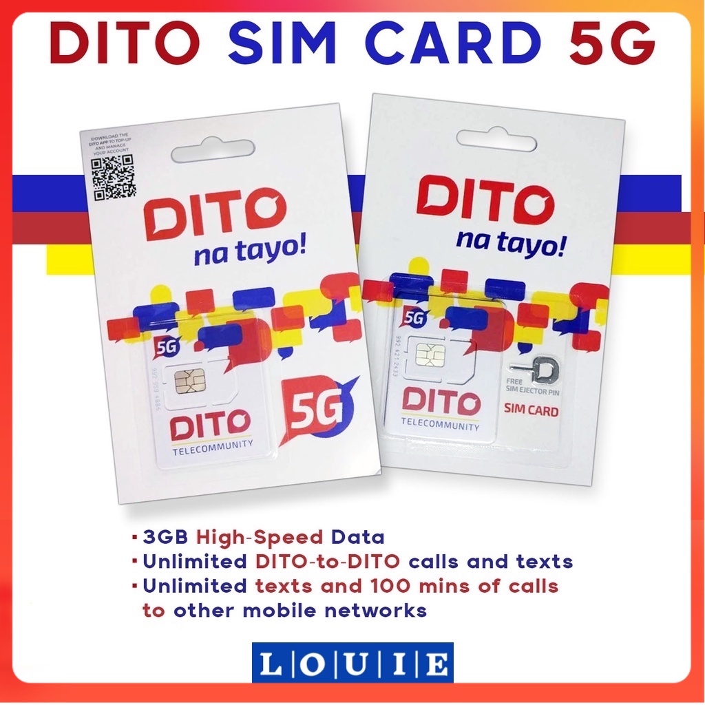 LOUIE DITO SIM CARD With Up To 25GB FREE Data + Unli Call & Text +100 ...