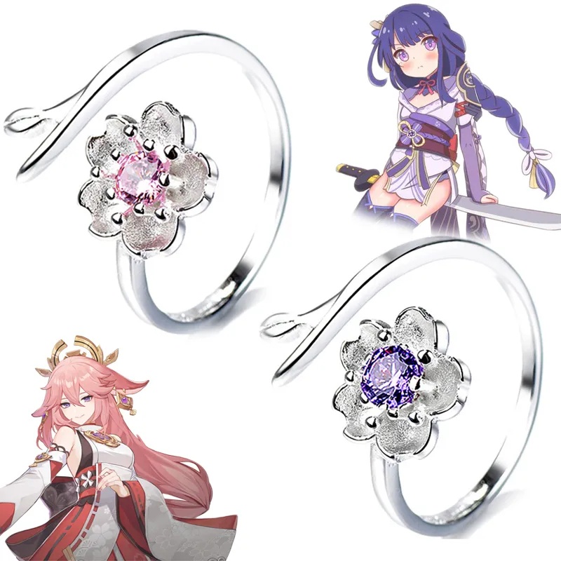 Game Genshin Impact Rings Yae Miko Beelzebul Raiden Shogun Adjustable ...