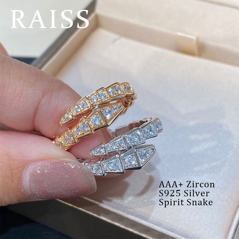 18K Gold Cubic Zirconia Titanium Stainless Diamond AAA+ Zircon Snake ...
