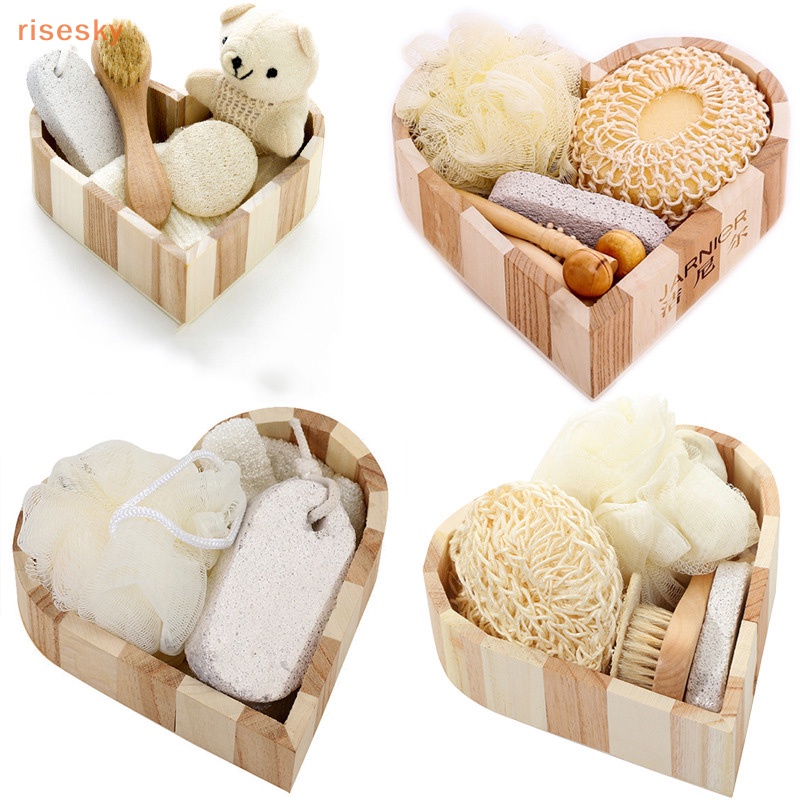 [risesky] 1 Set Spa Heart Shape Gift Box Bathing Skin Cleaning Kit Spa ...