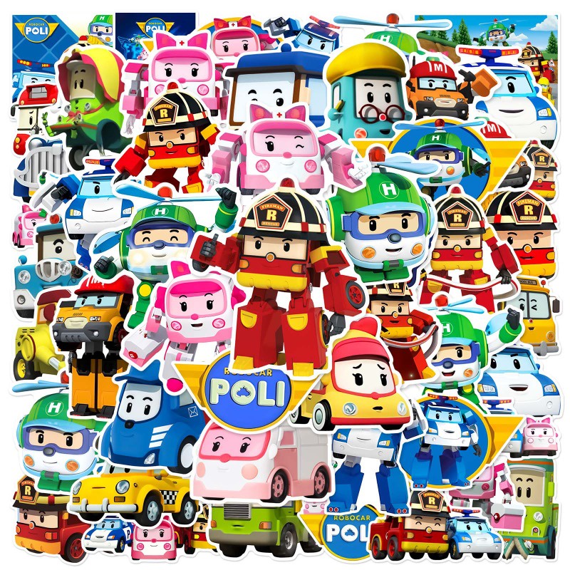 Z&M Traffic Safety with Poli Stickers 50Pcs/Set Waterproof Stickers ...