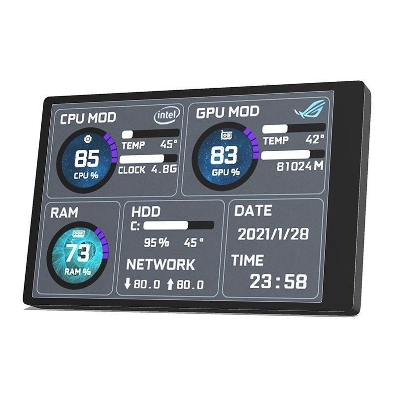 Computer 12cm Small Secondary Screen IPS Full Viewing Angle USB-C ...