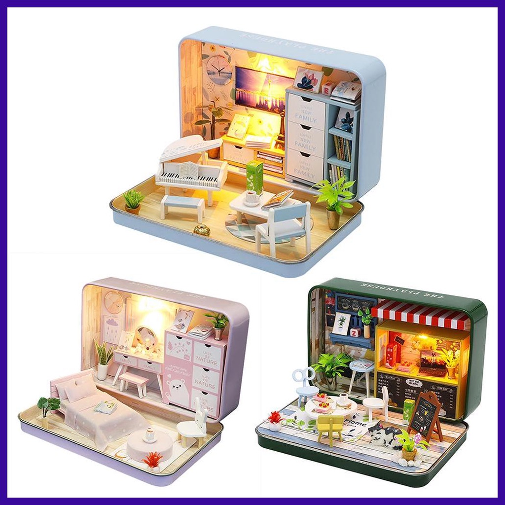 Miniature House Dollhouse Kit with Furniture & Easy to Assemble 3D Mini ...
