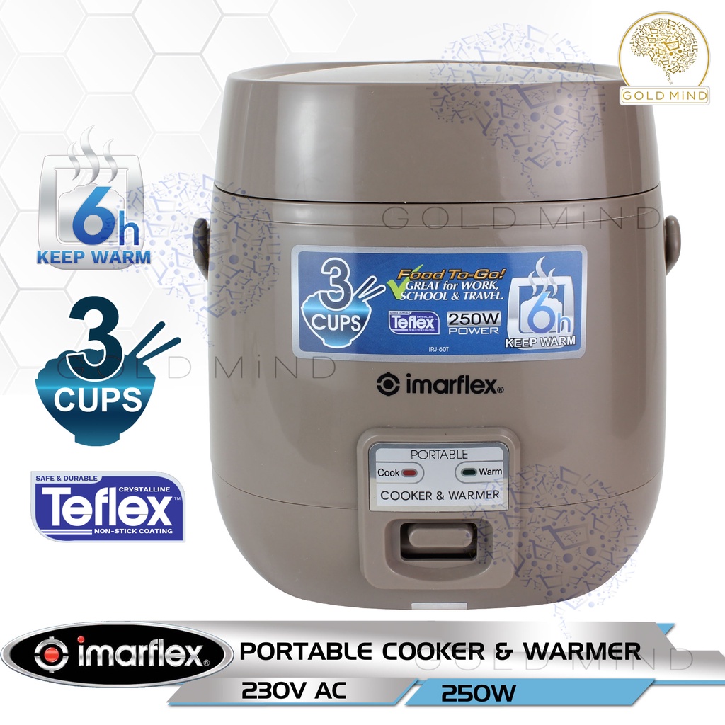 Imarflex Rice Cooker Teflex 3 cups Portable Cooker and Warmer Teflex ...