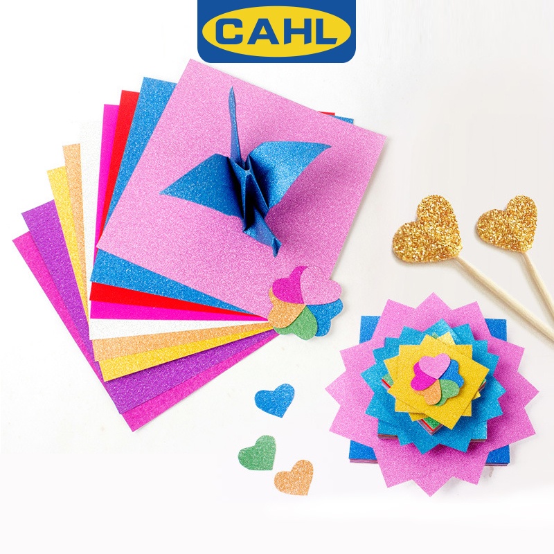 10 Colors 20sheets Glitter Paper Square Shiny Folding Paper DIY ...