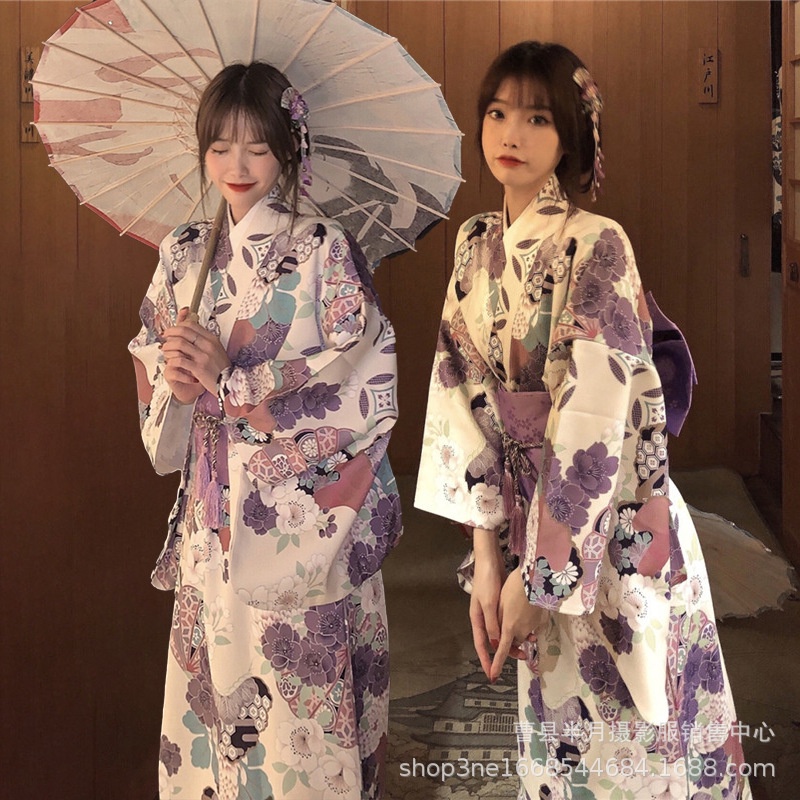Kimono Women Japanese Style Formal Clothing Yukata Summer Fresh Elegant ...